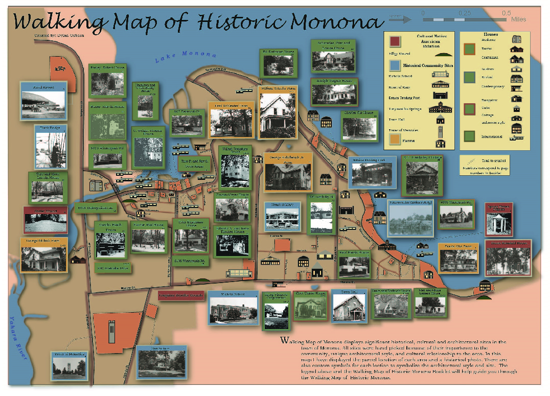 Historical Walking Map of Monona Wisconsin